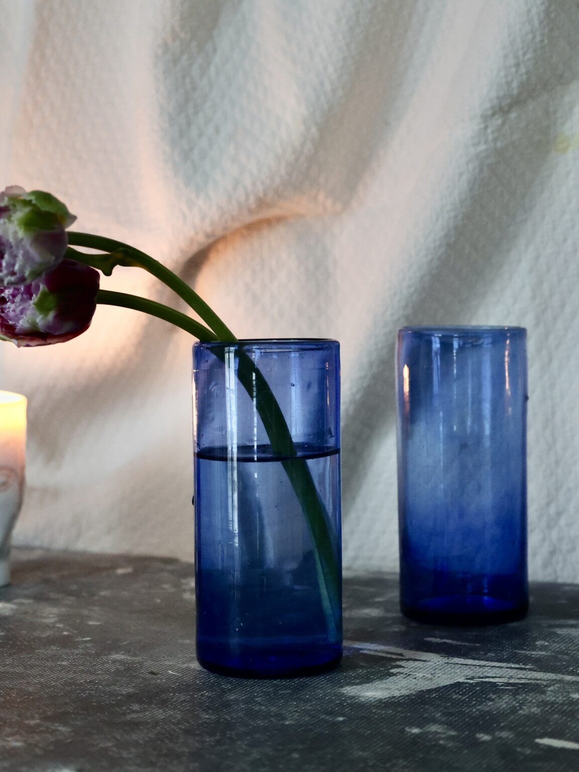 Ice Tea Light Blue - La Soufflerie - Mouth-blown recycled glass