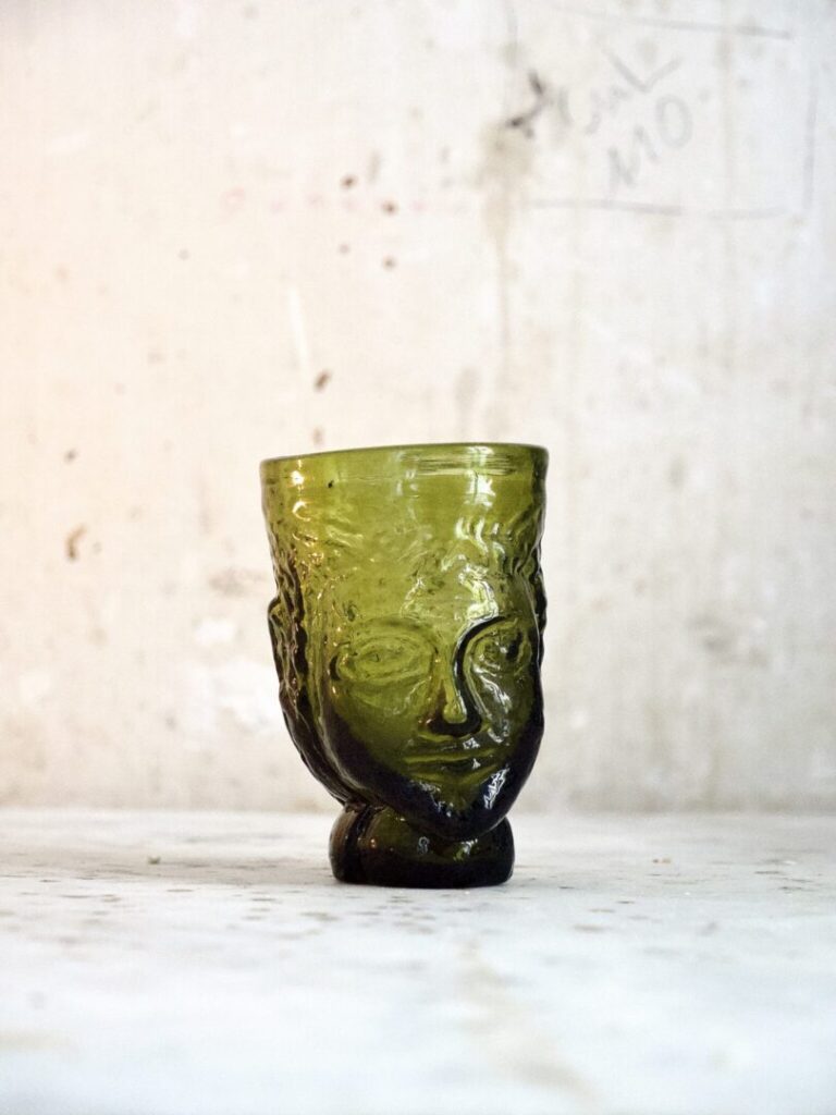 Verre Tête Yellow - La Soufflerie - Mouth-blown recycled glass