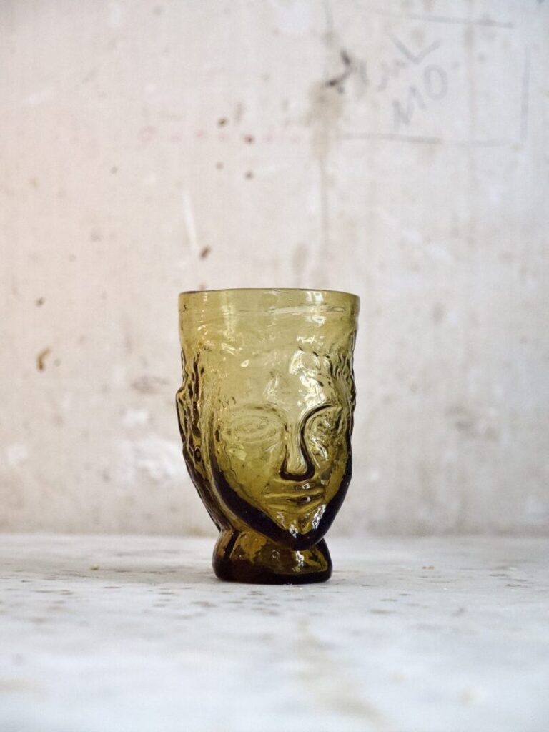 Verre Tête Yellow - La Soufflerie - Mouth-blown recycled glass