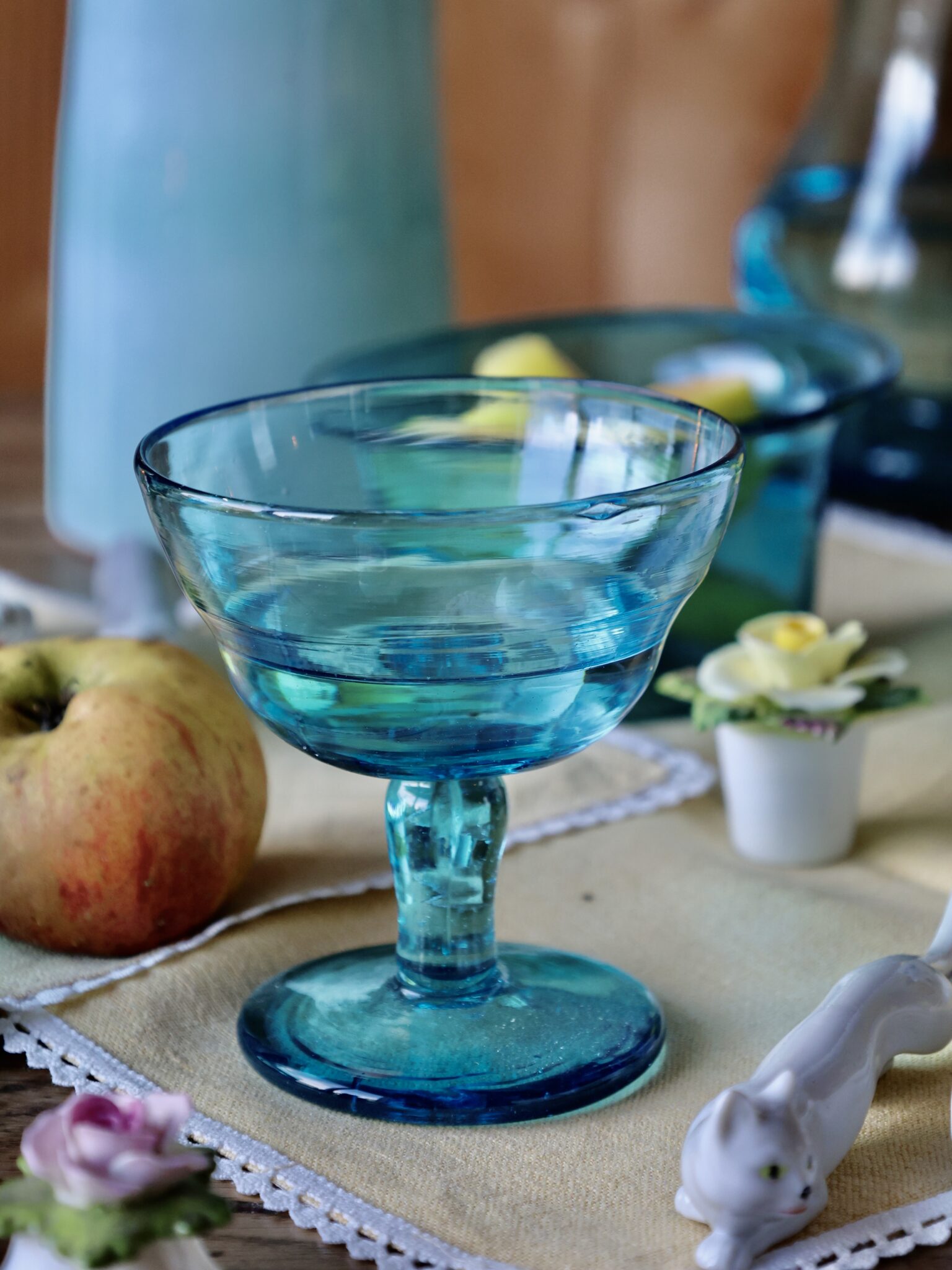 Coppa Turquoise - La Soufflerie - Mouth-blown recycled glass