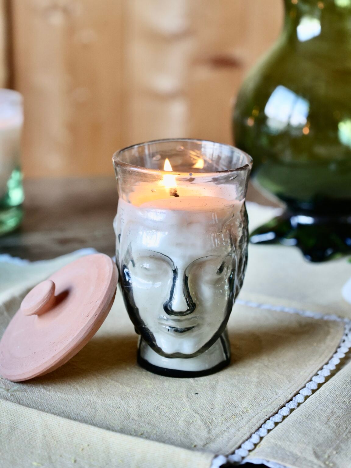 Verre Tête Bougie Smoky - La Soufflerie - Hand-poured candle