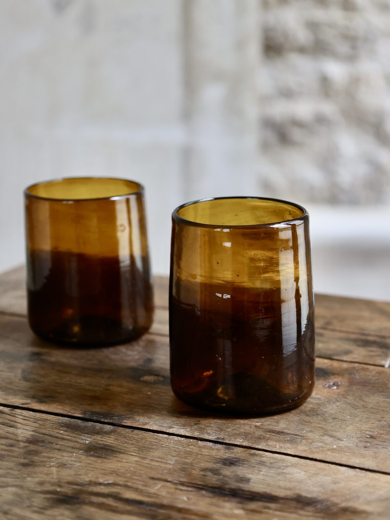 Rock Glass Vert Fumé - La Soufflerie - Mouth-blown recycled glass